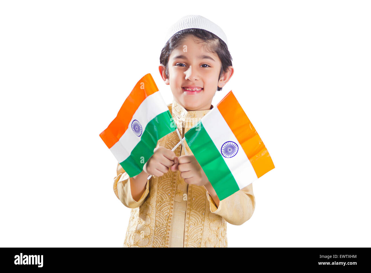 1 indian Muslim child boy enjoy Republic day Stock Photo - Alamy