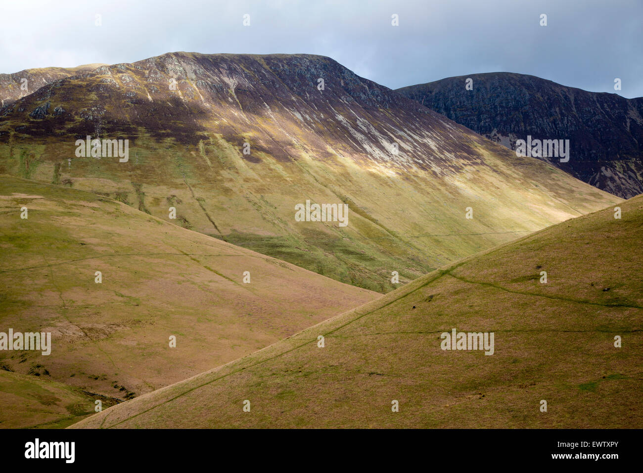 Whiteless Pike seen from Newlines Pass, Lake District national park ...