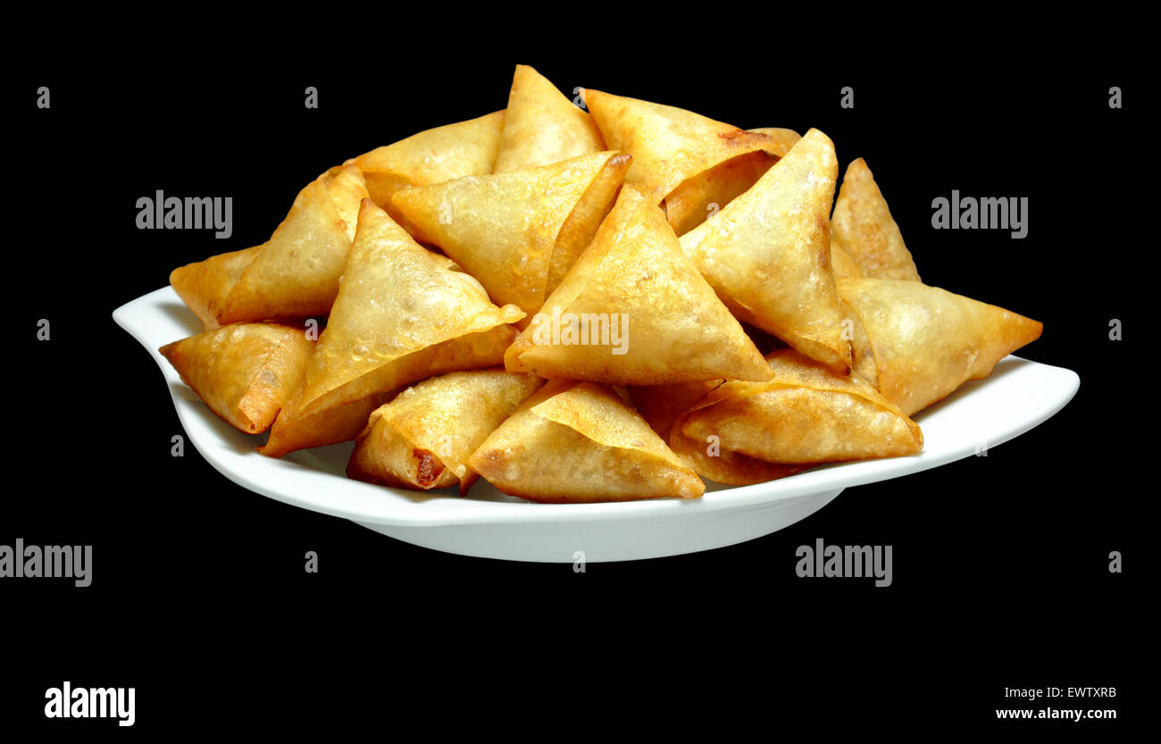 Samosa in Plate Stock Photo - Alamy