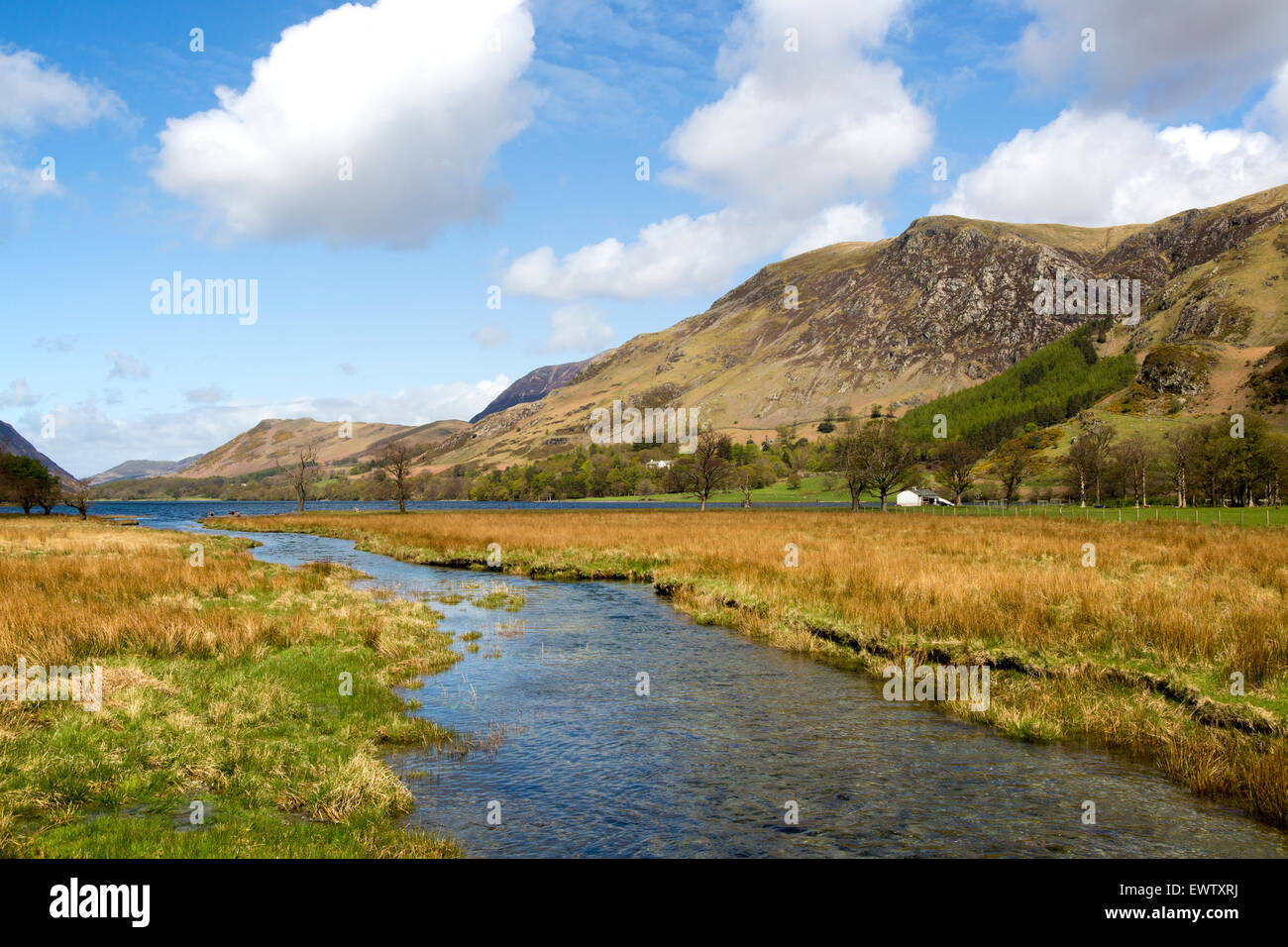 Warnscale Beck stream flowing into Lake Buttermere, Gatesgarth, Lake ...