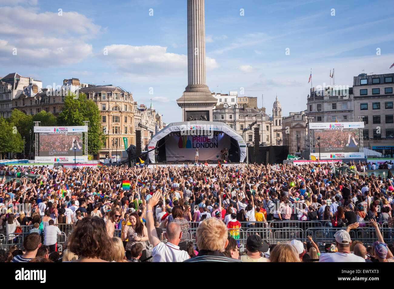 Trafalgar Square during Pride in London 2015 Stock Photo - Alamy