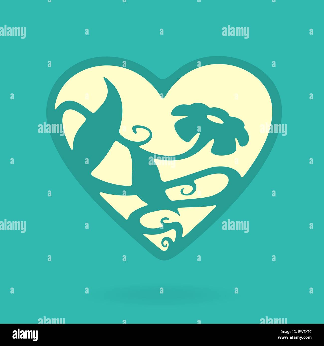 Vector heart symbol nature Stock Vector Image & Art - Alamy