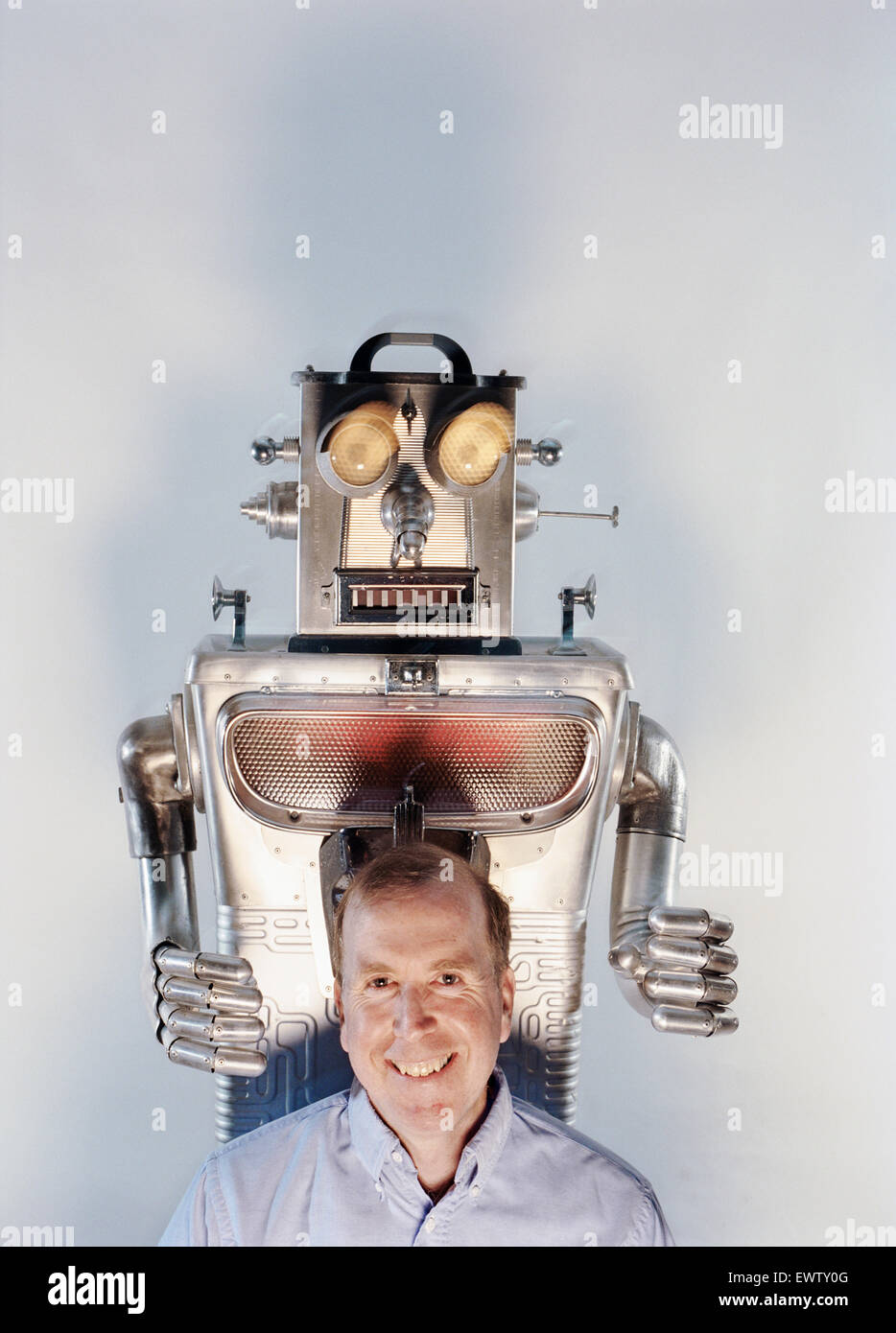 PORT COSTA, CA – JUNE 3: Kevin Kelly with robots from his favorite ...