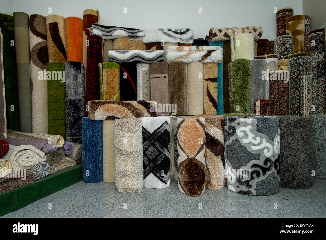 Stack Of Rugs Stock Photo - Alamy