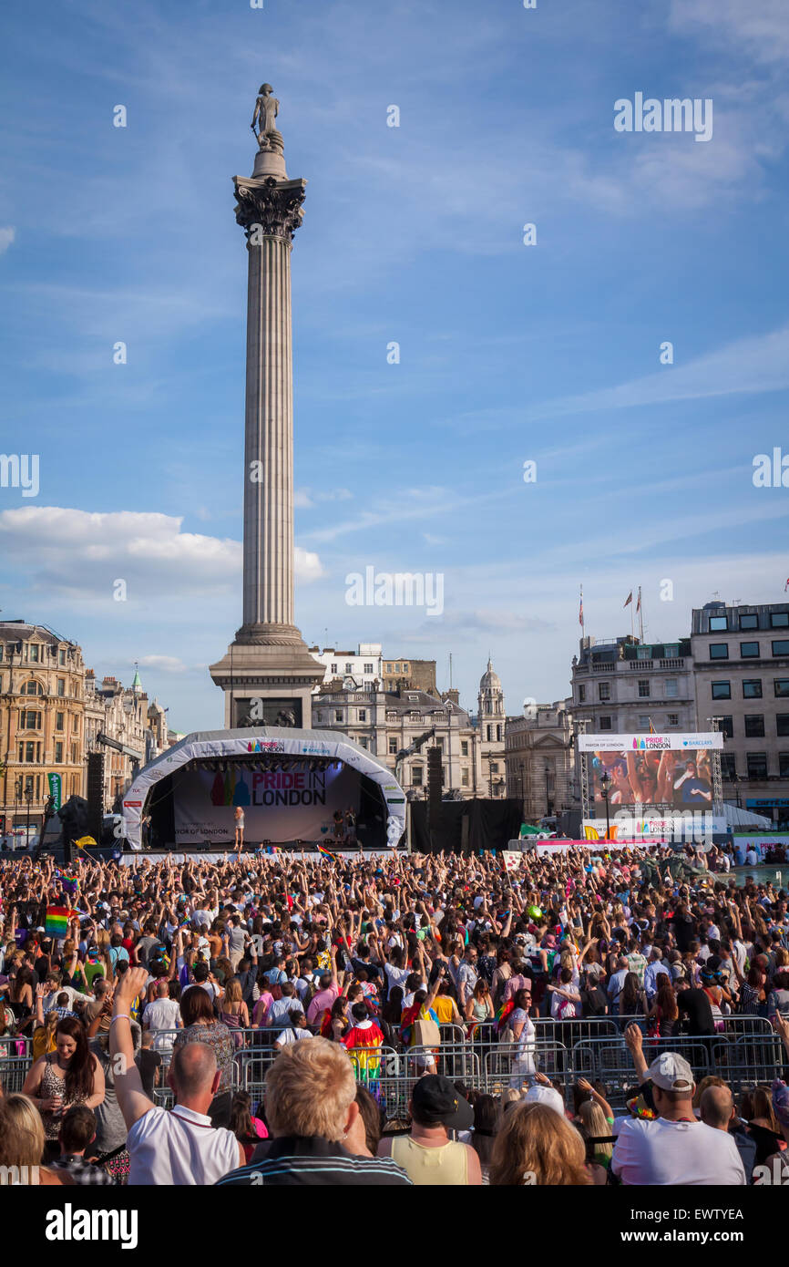 Trafalgar Square during Pride in London 2015 Stock Photo - Alamy