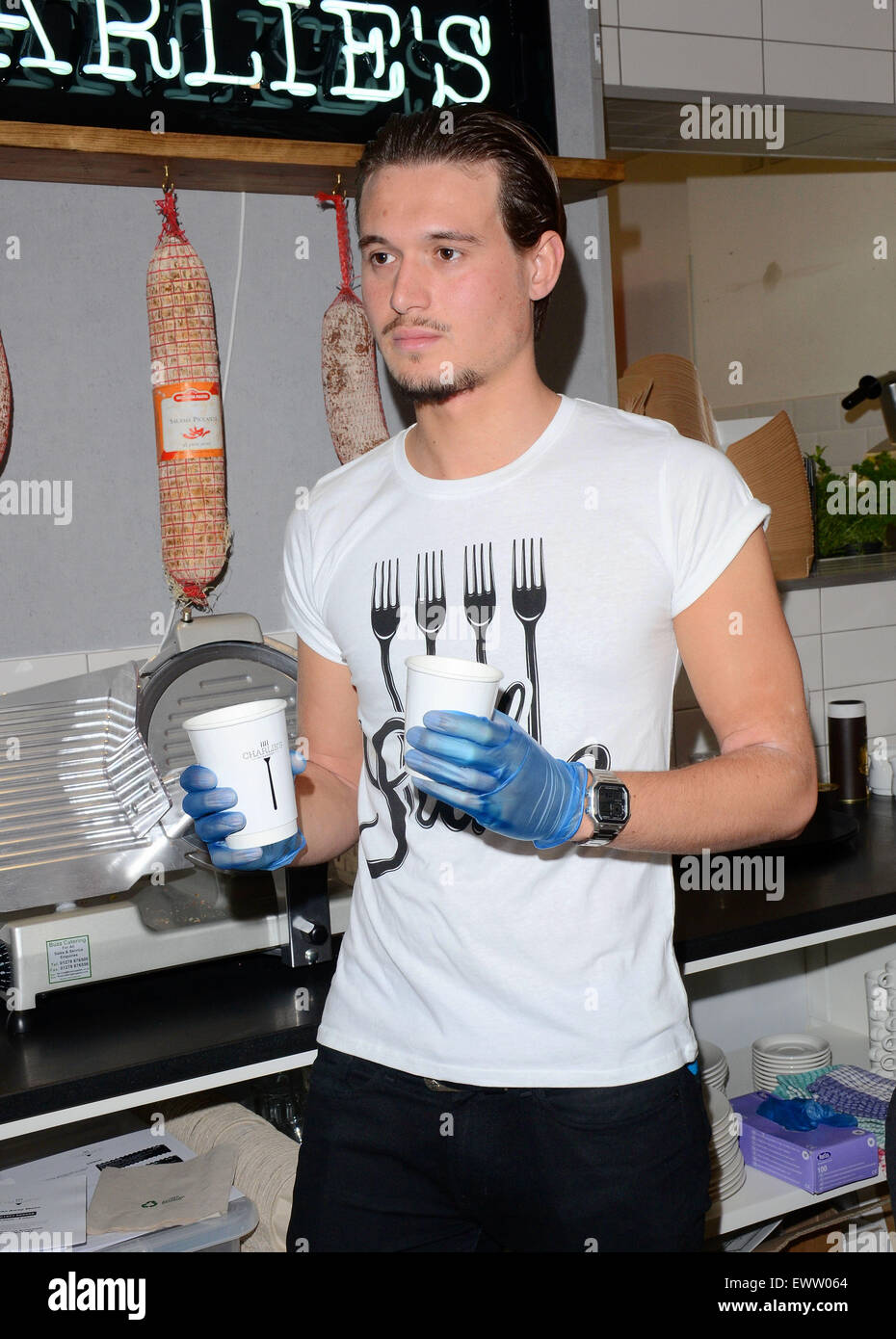 London UK Charlie Sims at the openimg of his new delicatessen 'Charlie ...