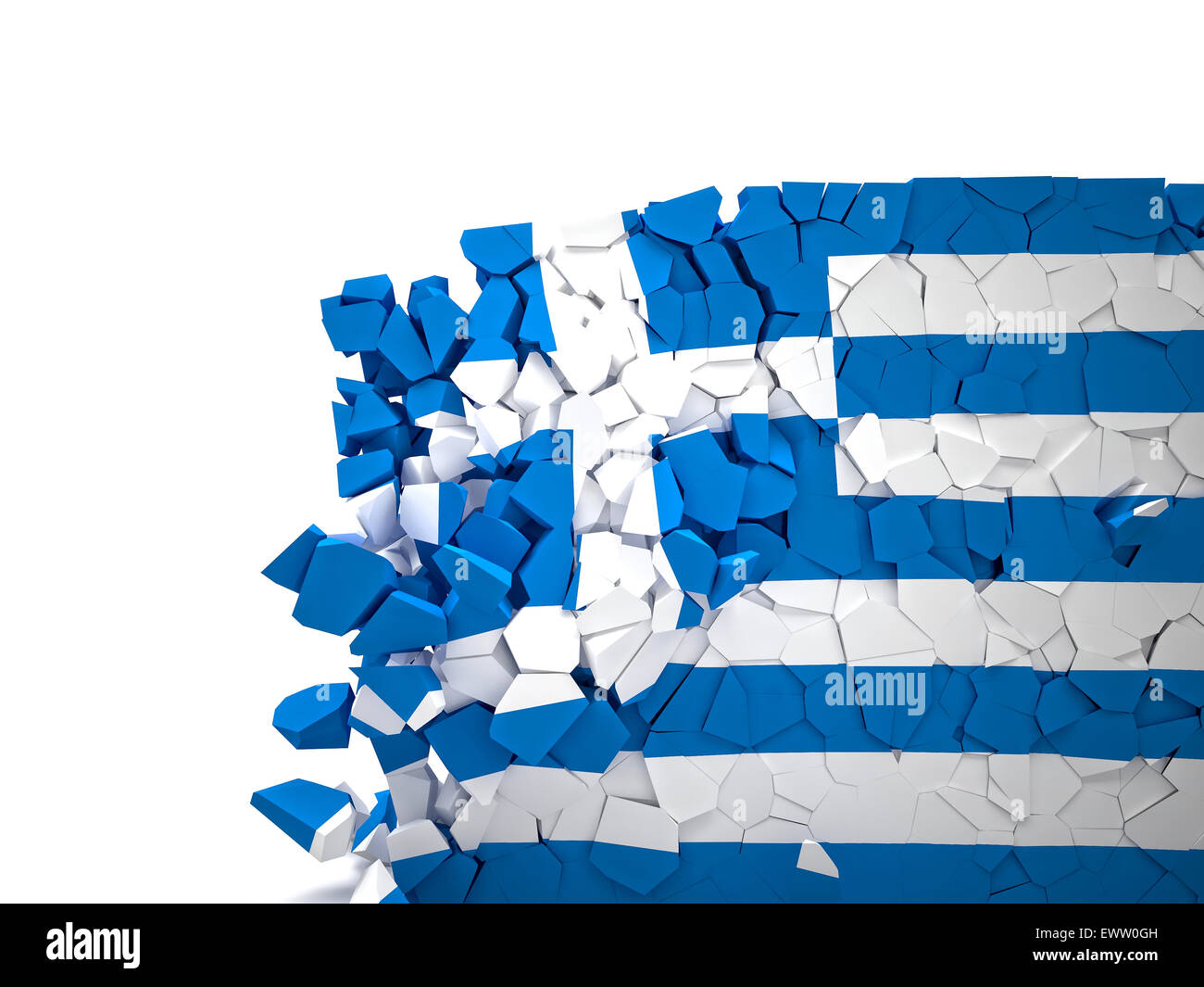Greece broken flag 3d hi-res stock photography and images - Alamy