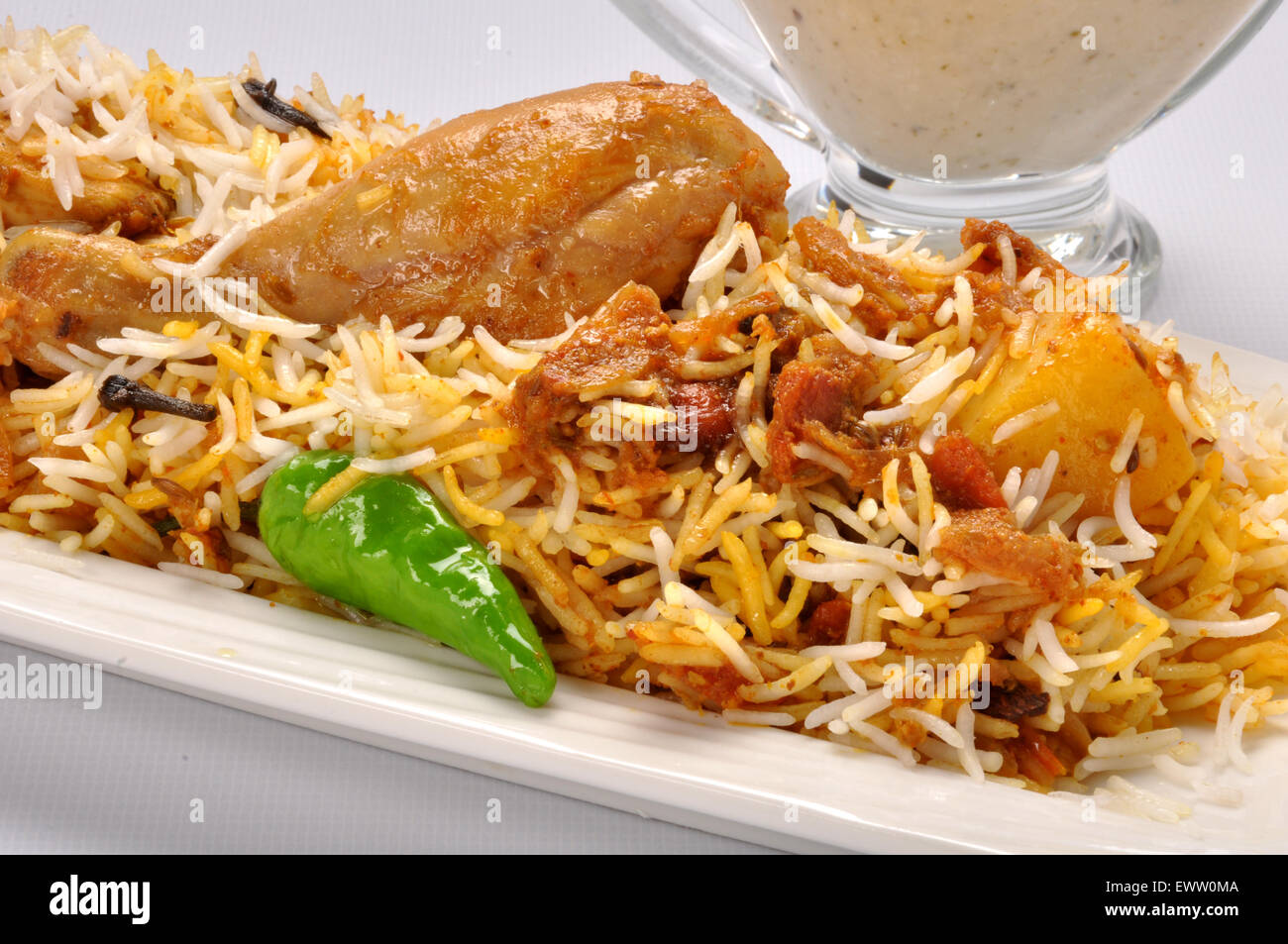 Chicken Spicy Biryani Stock Photo - Alamy