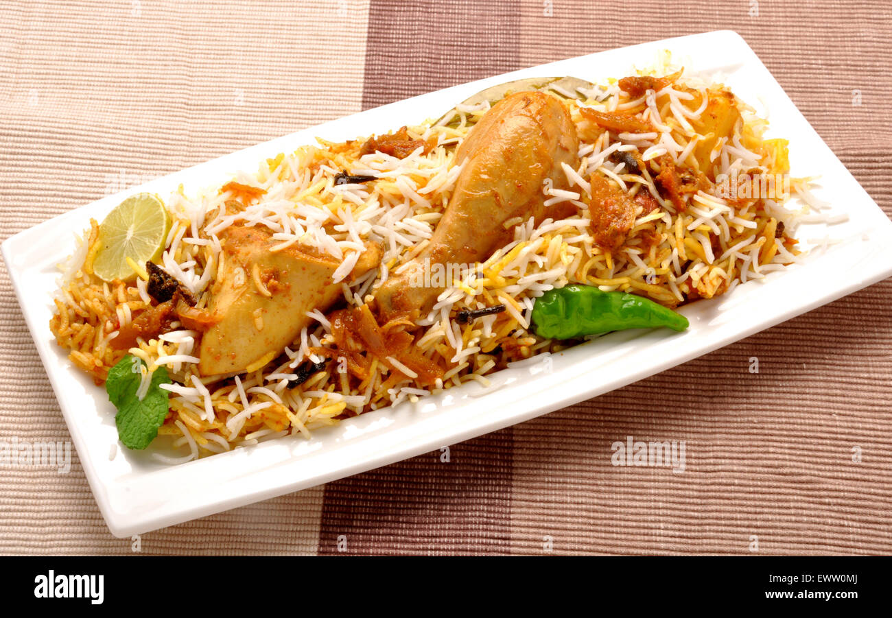 Chicken Spicy Biryani Stock Photo - Alamy