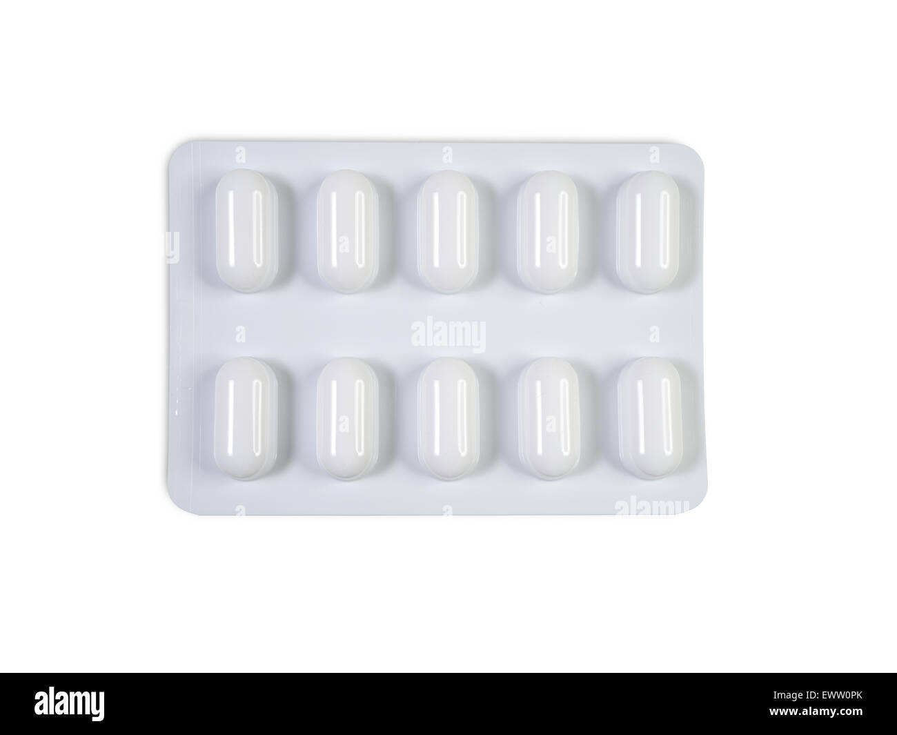 Single tablet blister pack isolated on white Background Stock Photo - Alamy