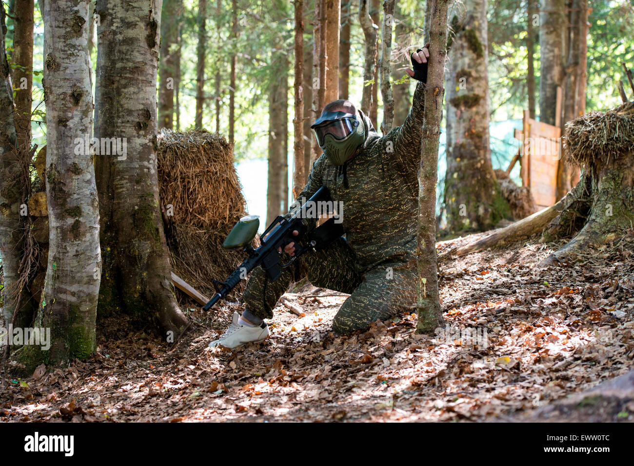 Players in paintball Stock Photo - Alamy