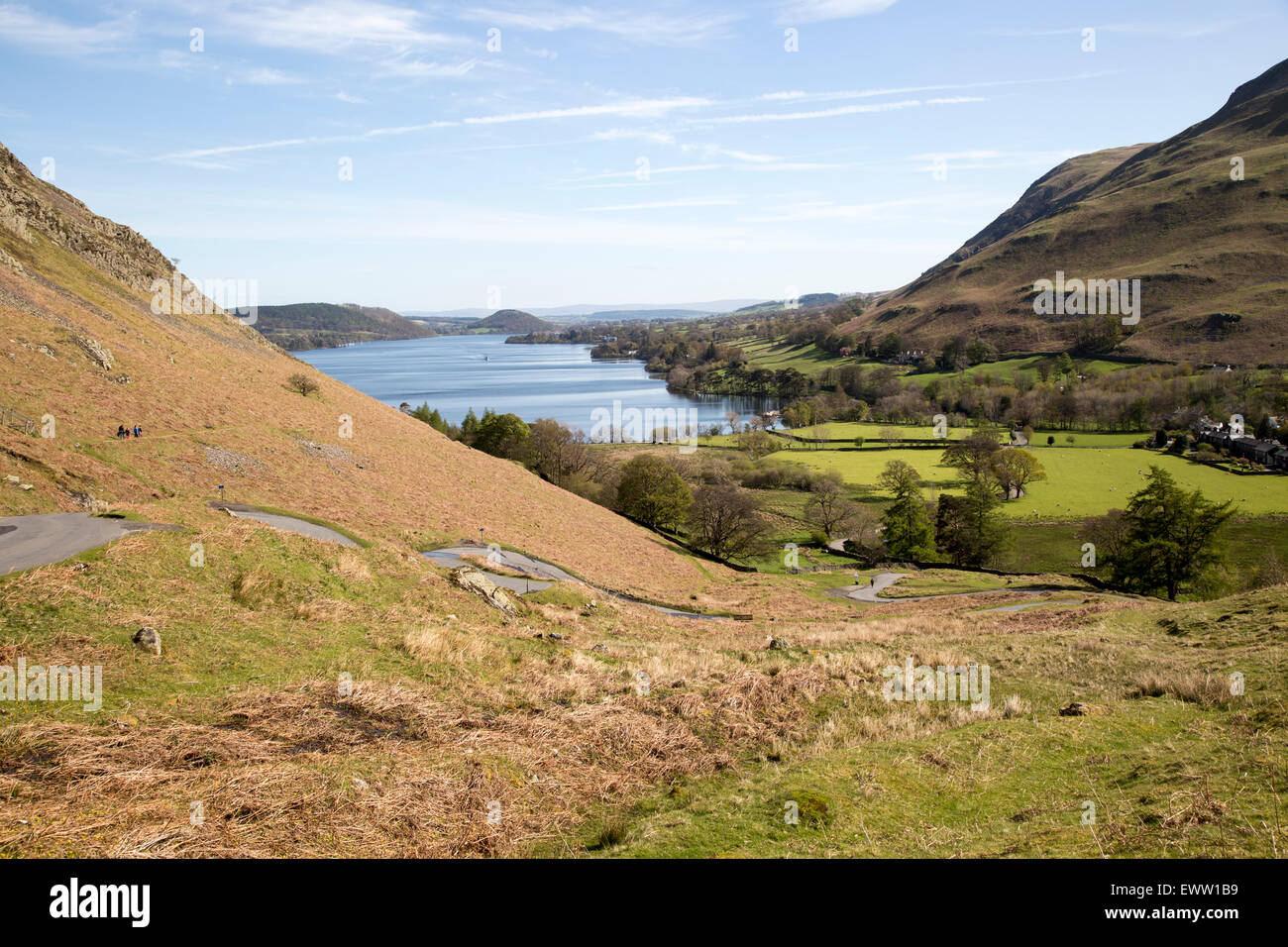 Lake Ullswater, Howtown, Lake District national park, Cumbria, England ...