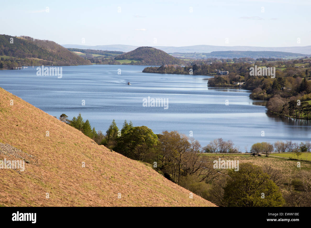 Lake Ullswater, Howtown, Lake District national park, Cumbria, England ...