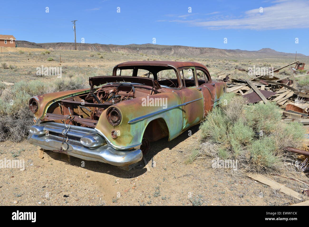 Cars corroding in the sun at Goldfield, Nevada Stock Photo - Alamy