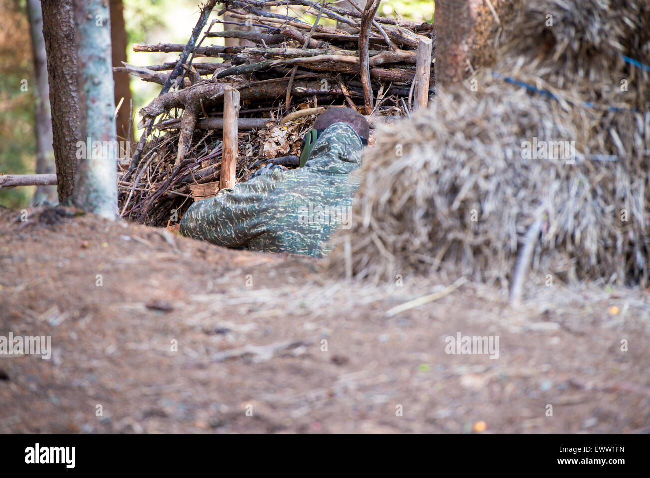 Paintball Players Hiding Stock Photo - Alamy