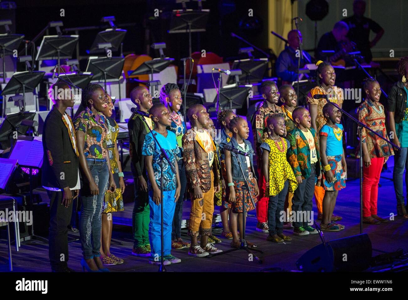 New York, USA. 30th June, 2015. A children's choir from Africa sing ...