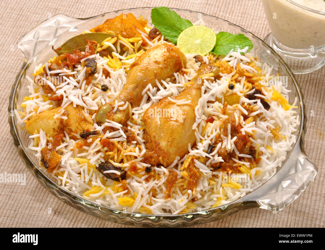 Chicken Spicy Biryani Stock Photo - Alamy
