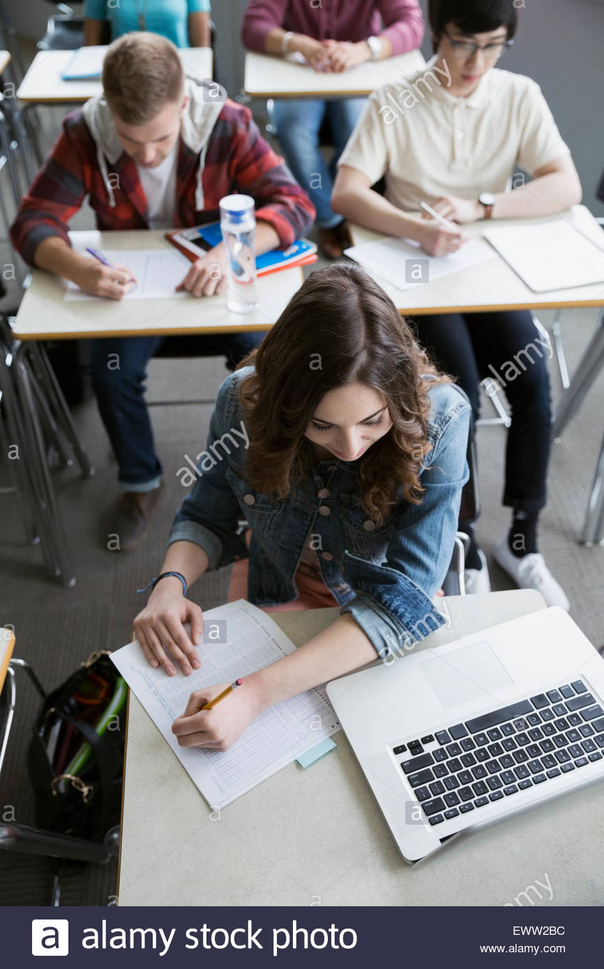 Indian school student writing exam hi-res stock photography and images ...