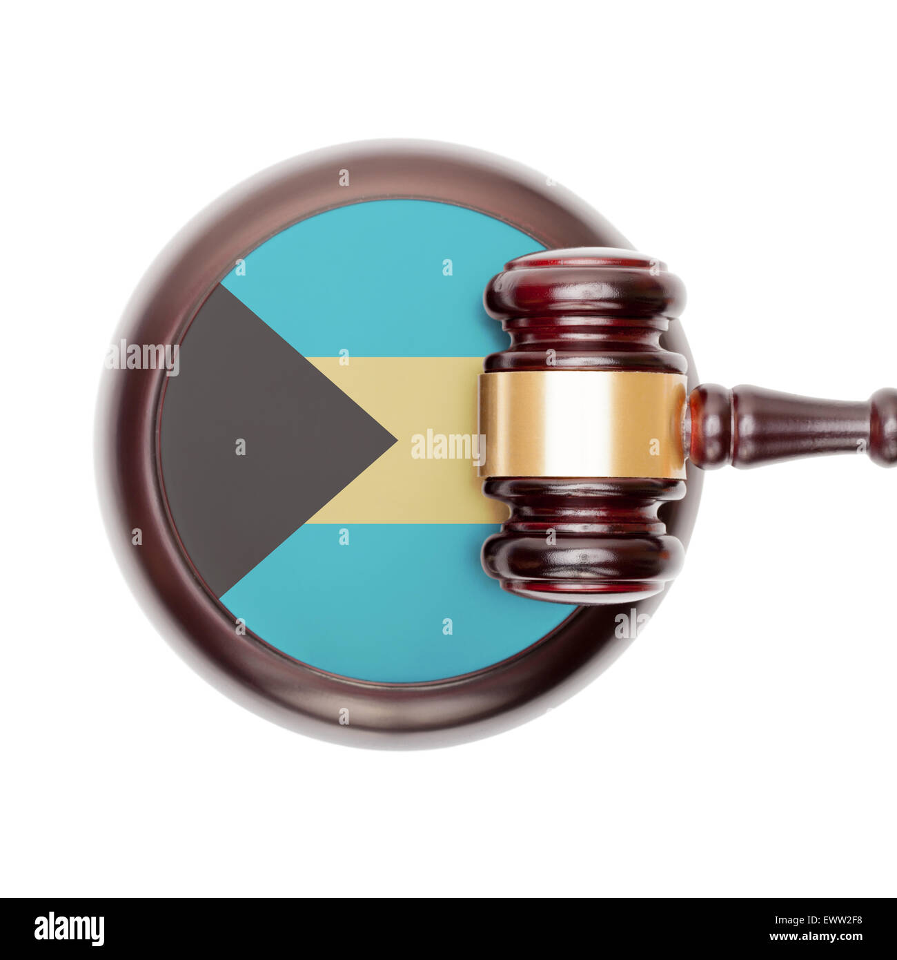 National legal system concept with flag on sound block - Bahamas Stock ...