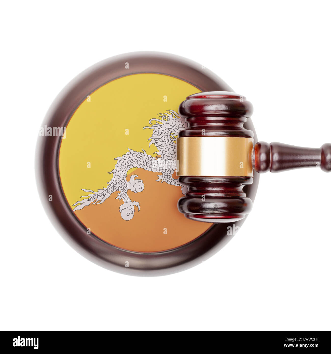 National legal system concept with flag on sound block - Bhutan Stock ...
