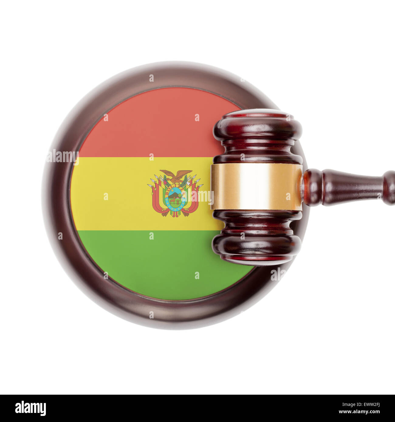 National legal system concept with flag on sound block - Bolivia Stock ...