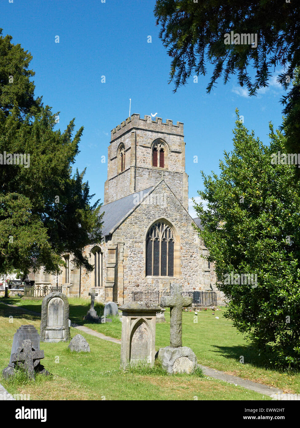 St Mary Parish church in Chirk Wales UK Stock Photo - Alamy