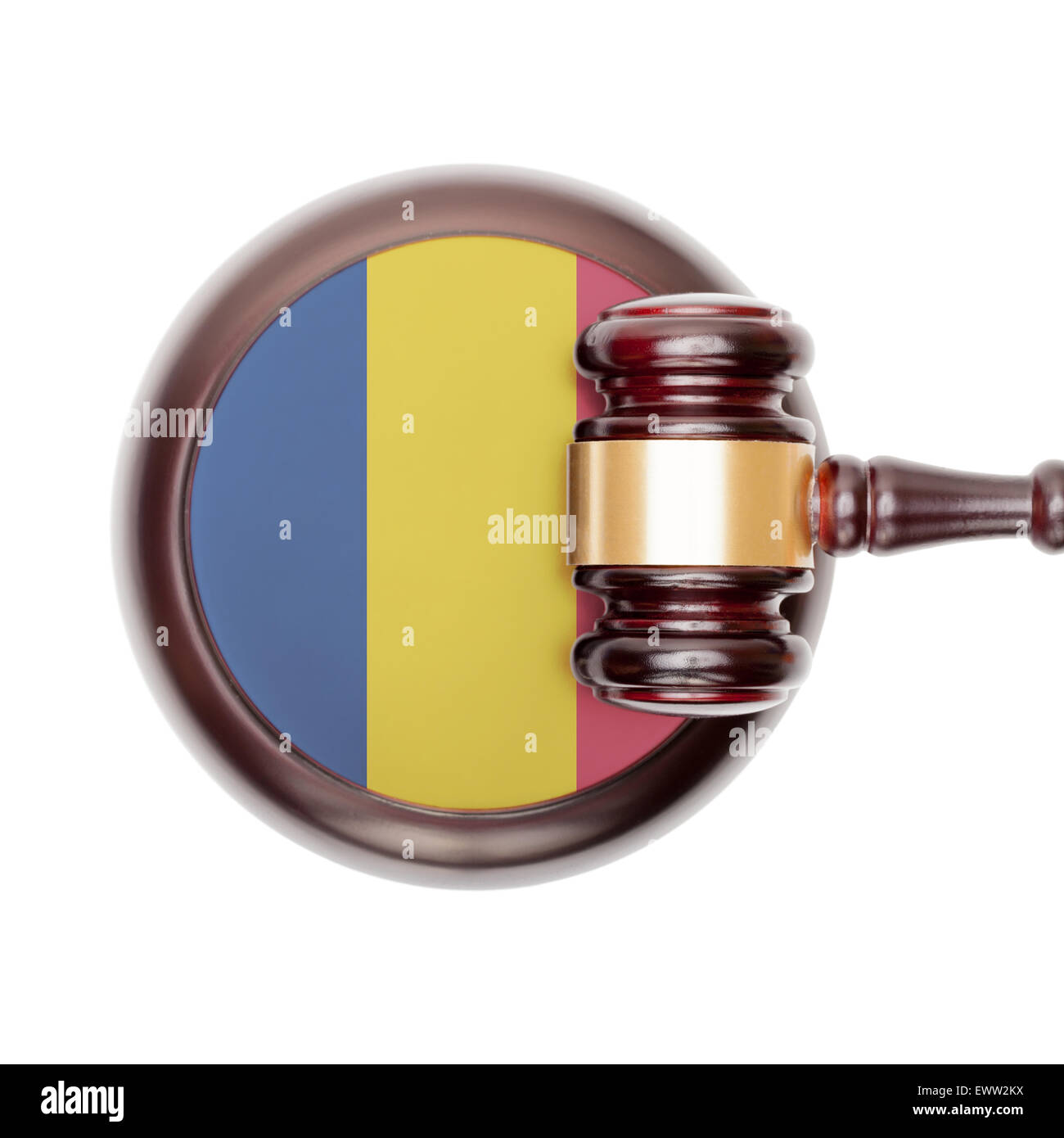 National legal system concept with flag on sound block - Chad Stock ...