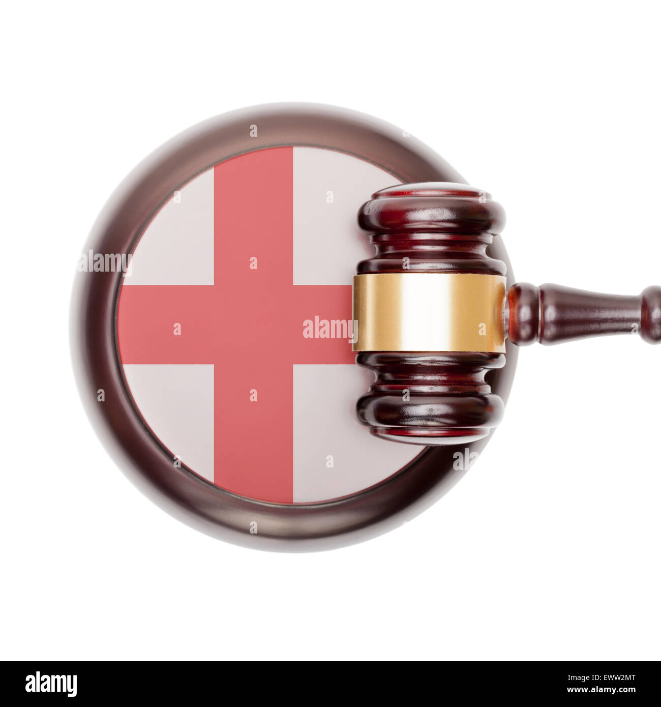 National legal system concept with flag on sound block - England Stock ...