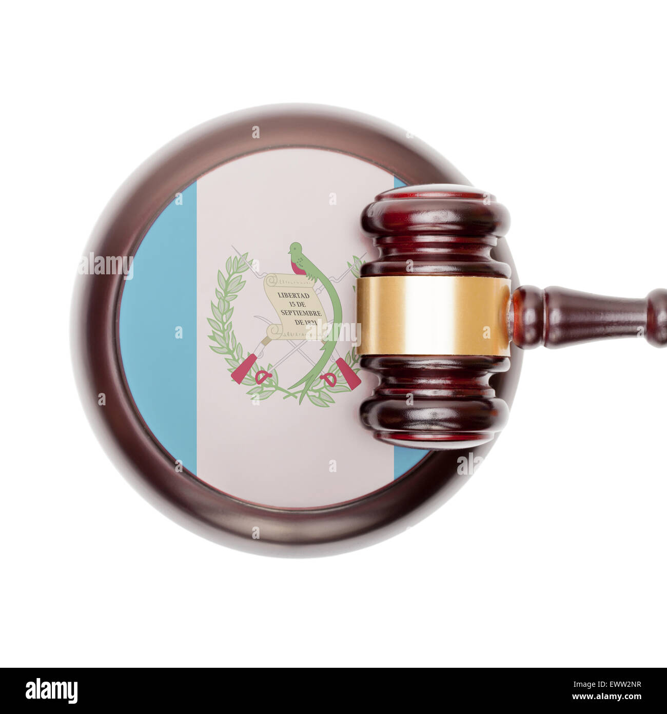 National legal system concept with flag on sound block - Guatemala ...