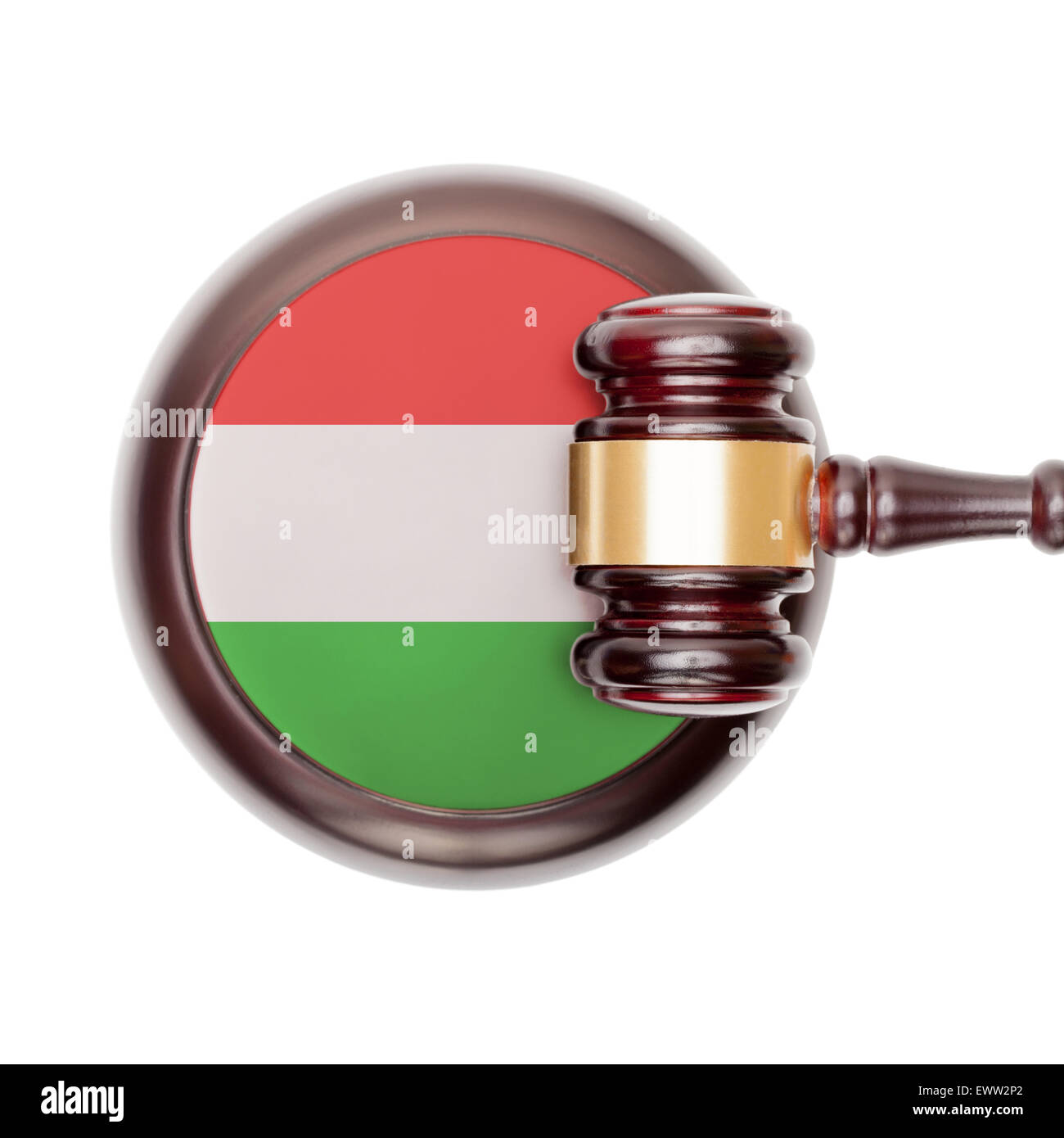National legal system concept with flag on sound block - Hungary Stock ...