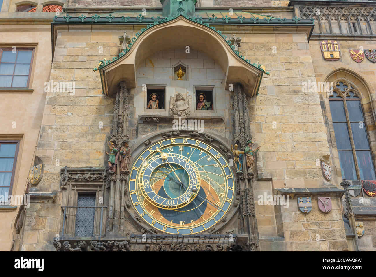 Prague clock, view of the 15th century Astronomical Clock in the Old ...