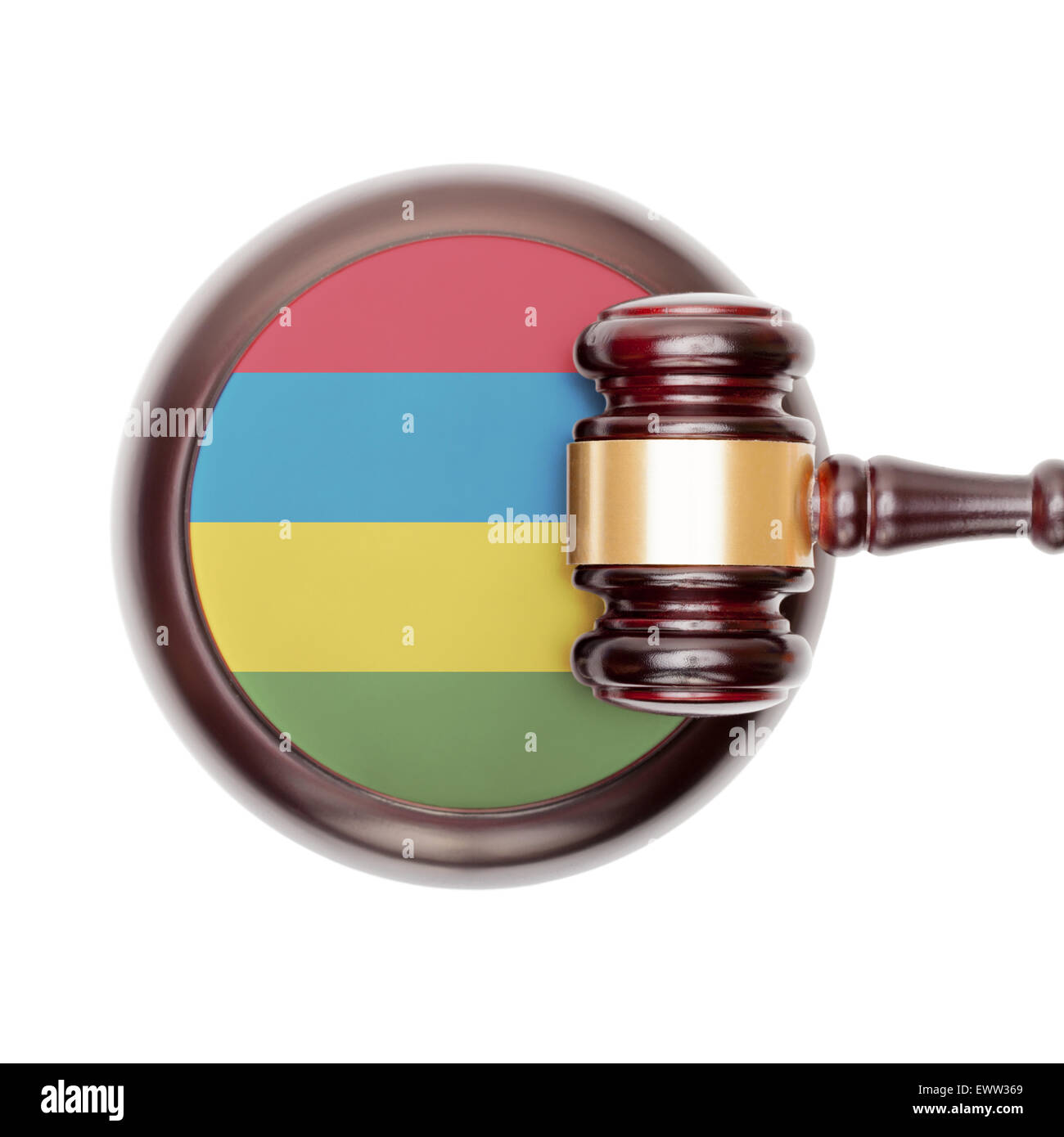 National legal system concept with flag on sound block - Mauritius ...