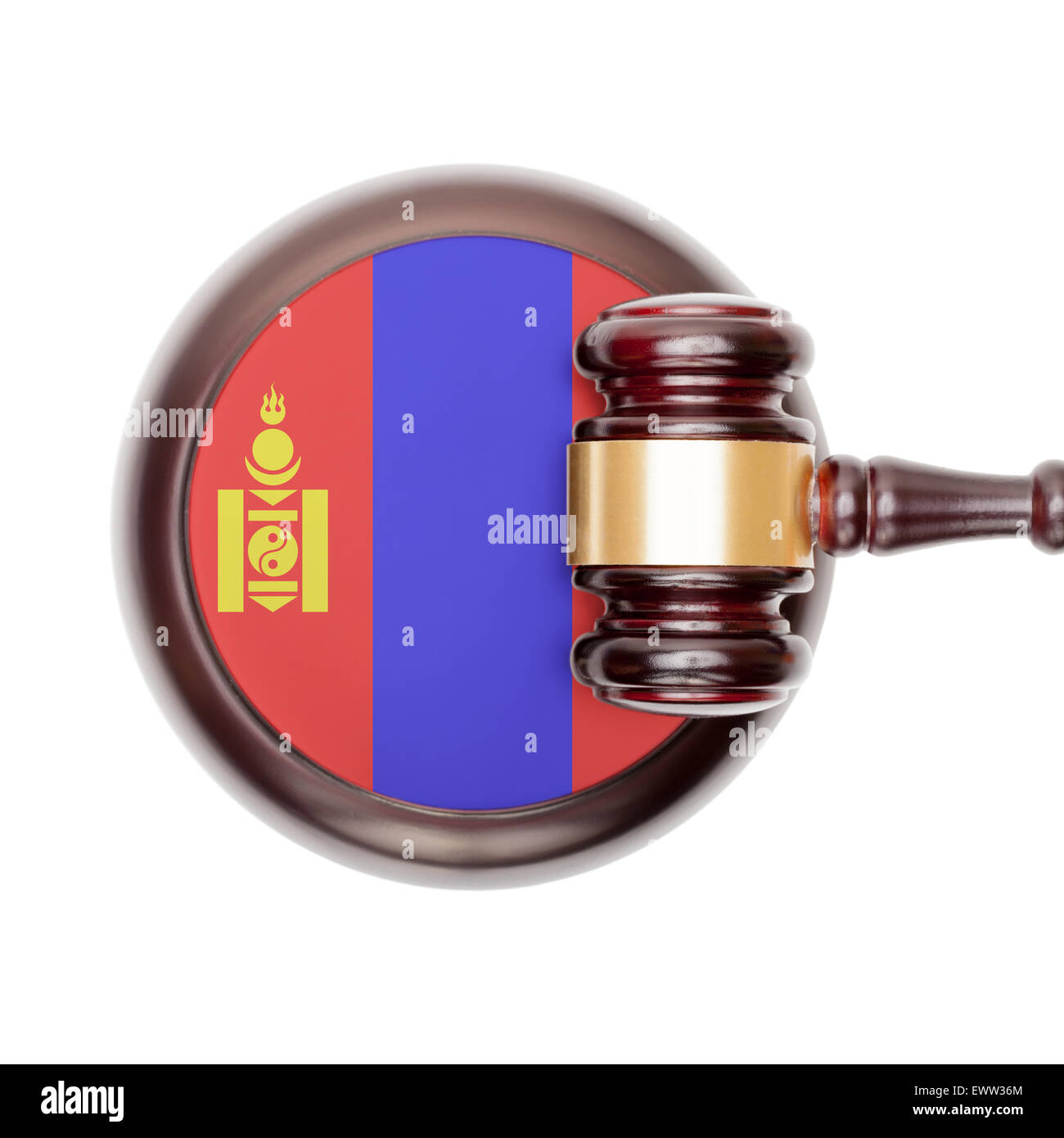 National legal system concept with flag on sound block - Mongolia Stock ...