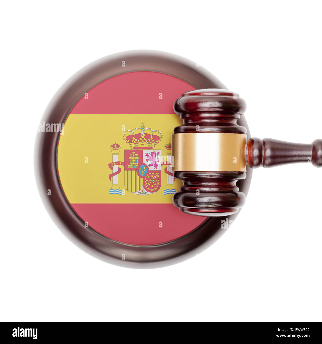 National legal system concept with flag on sound block - Spain Stock ...