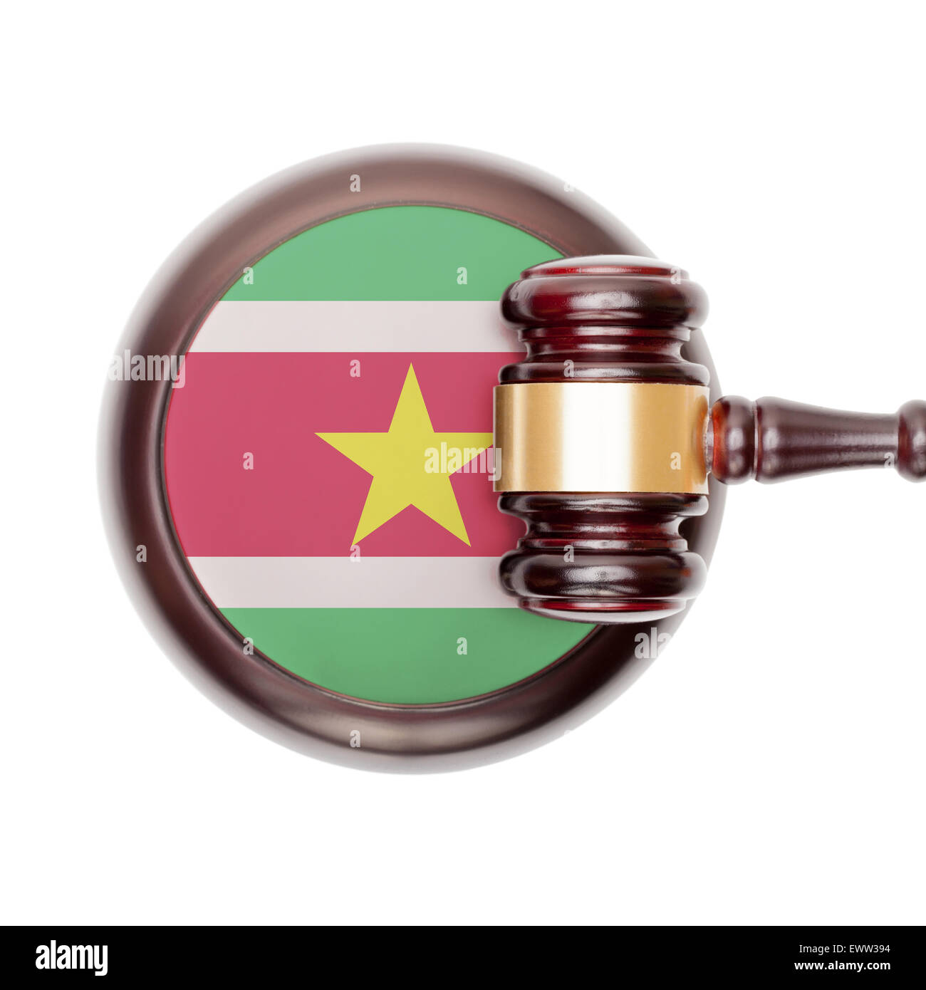 National legal system concept with flag on sound block - Suriname Stock ...