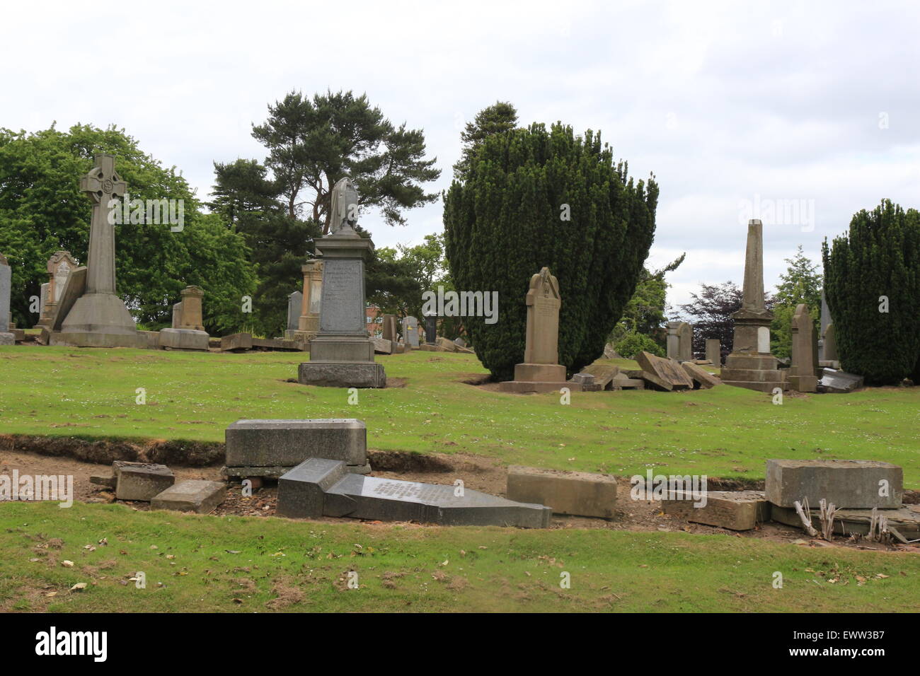 headstones over at the eastern necropolis Stock Photo - Alamy