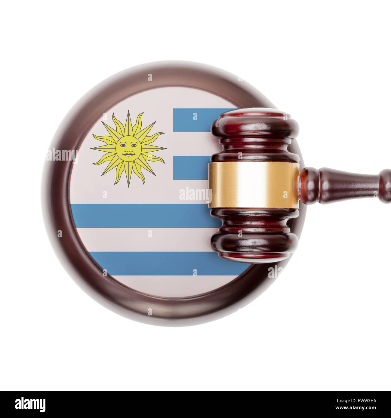 National legal system concept with flag on sound block - Uruguay Stock ...