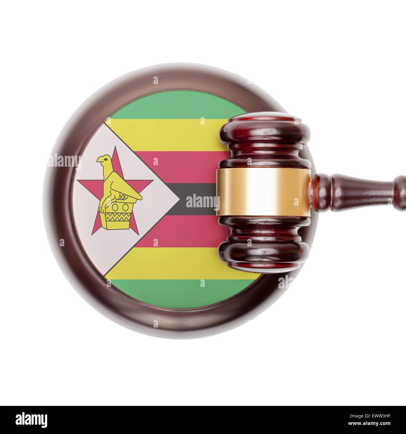 National legal system concept with flag on sound block - Zimbabwe Stock ...