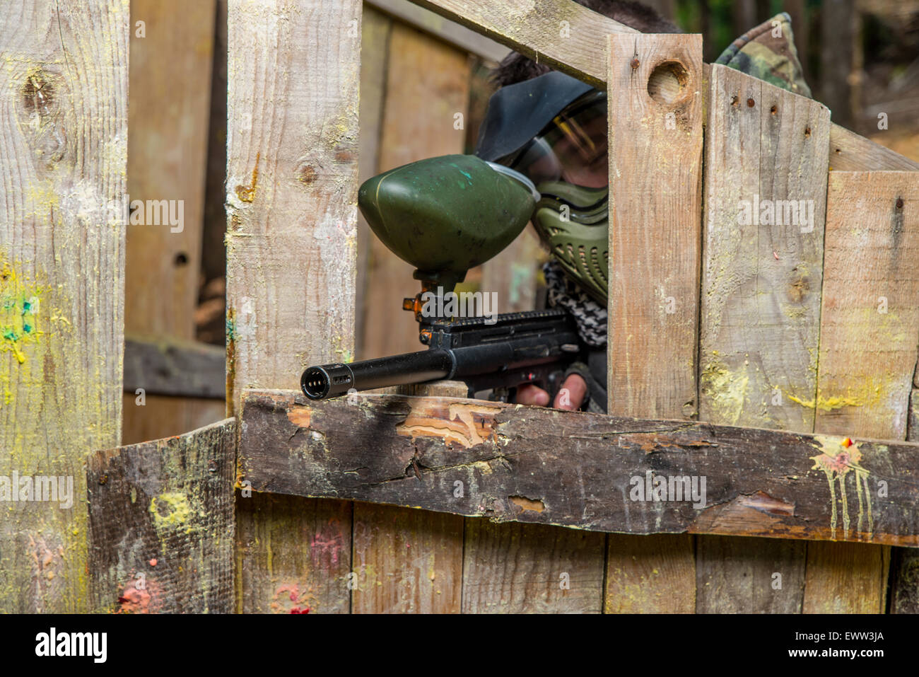 Paintball sniper ready for shooting Stock Photo - Alamy