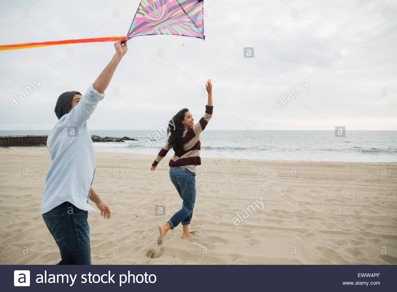 Flying with kite hi-res stock photography and images - Alamy