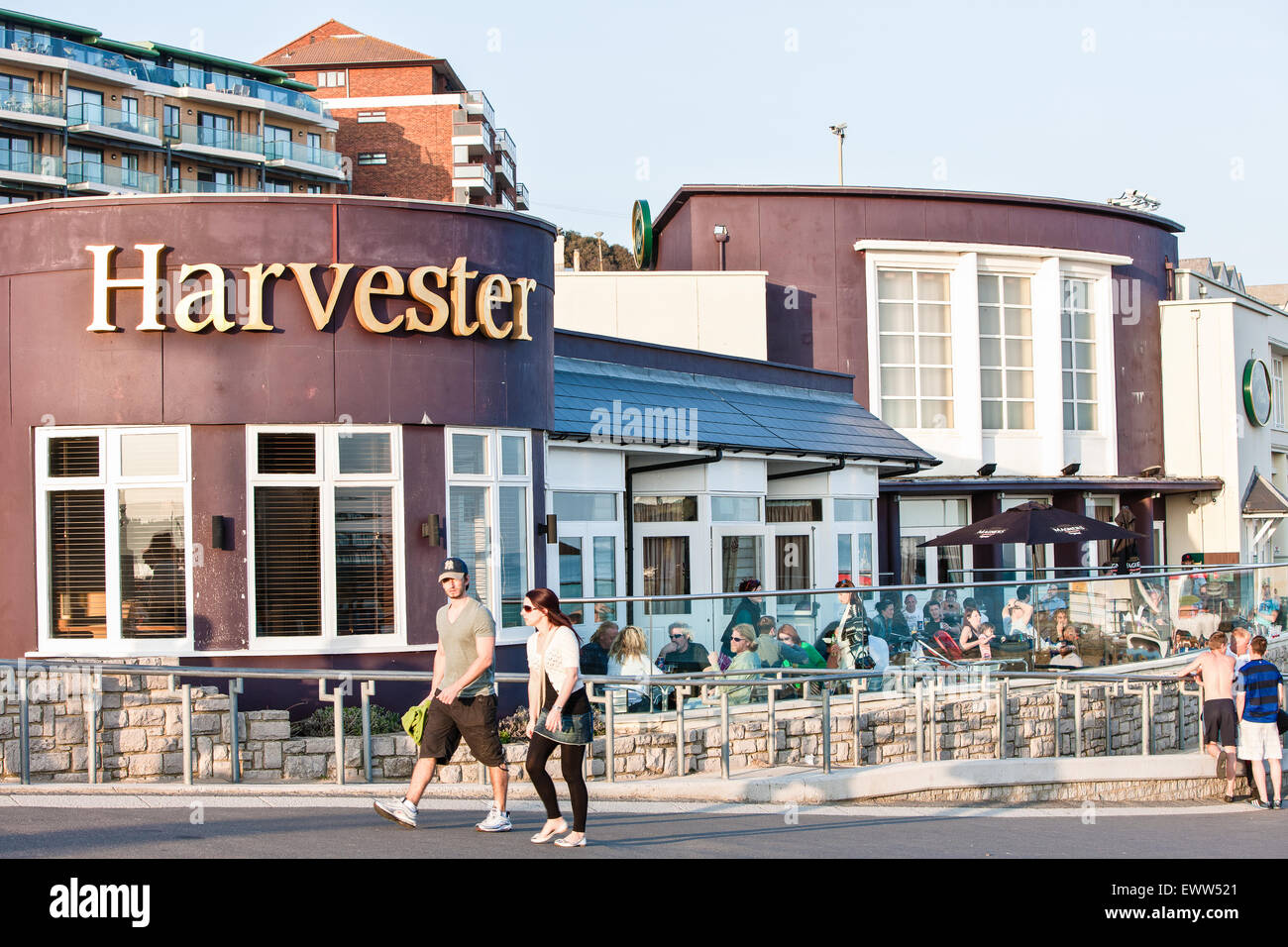 On a sunny Spring day having drinks at this bar/cafe on beach front ...