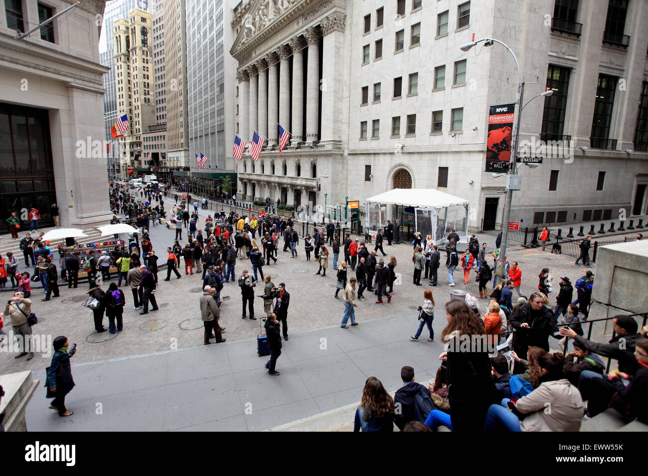 Scenery street in New York, Financial district Stock Photo - Alamy