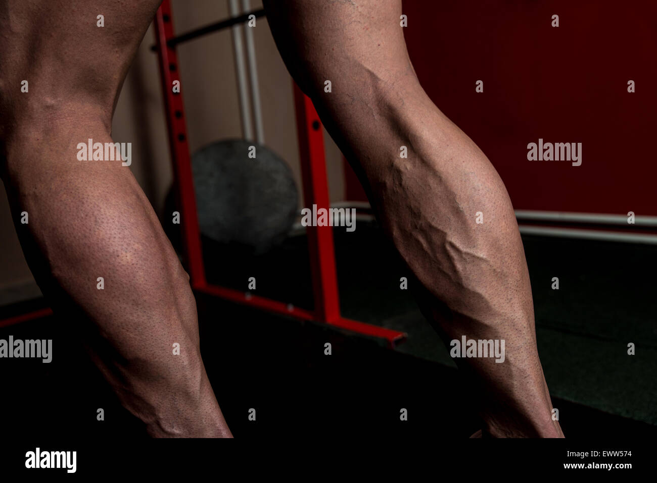 Muscular Man Calves Stock Photo - Alamy