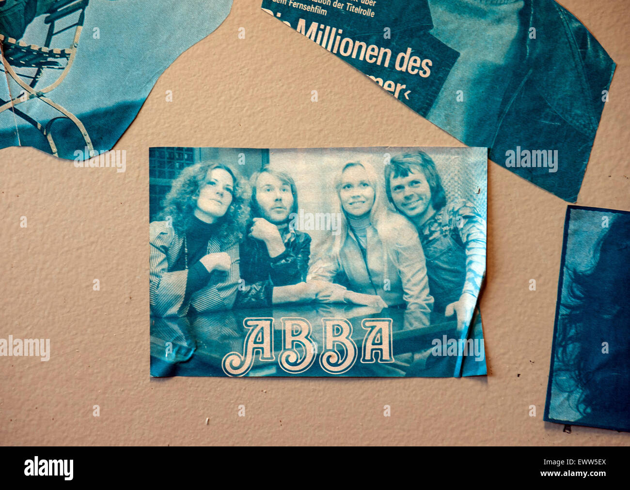 Berlin, Germany. 01st July, 2015. A cutout photo of the band Abba is ...
