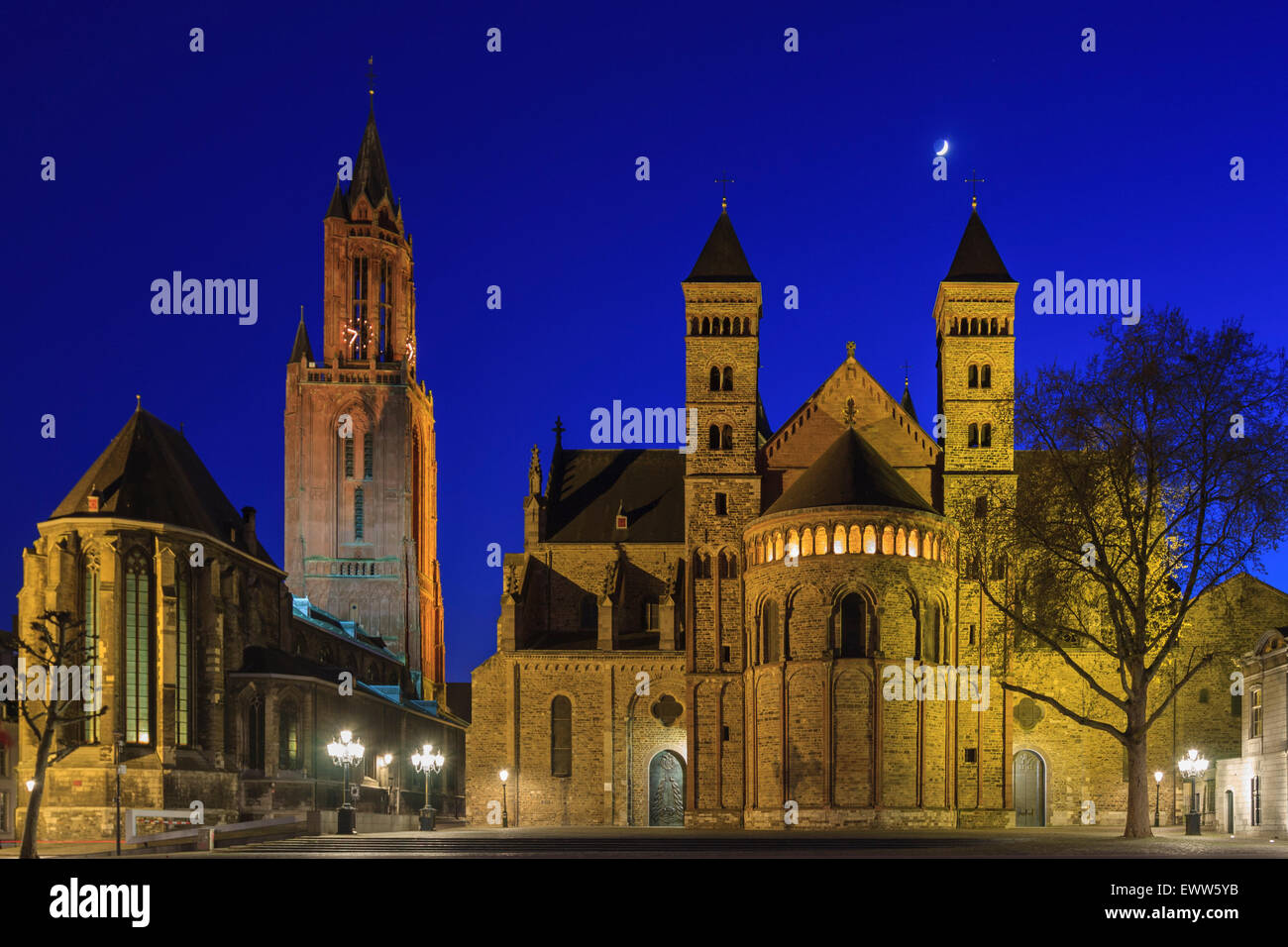 Balisca of St. John's and St. Servatius in the evening with half moon ...