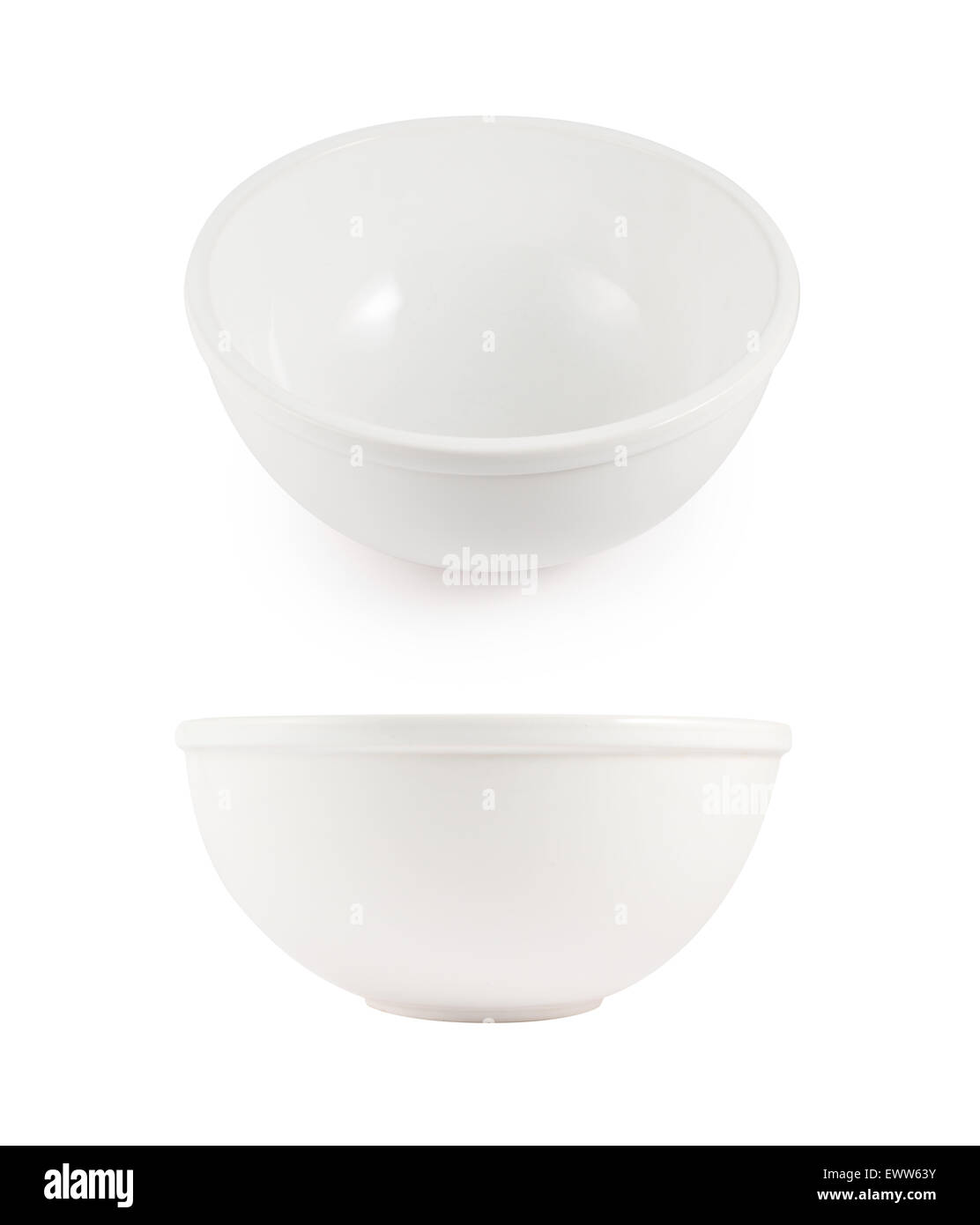 White ceramic bowls isolated Stock Photo - Alamy