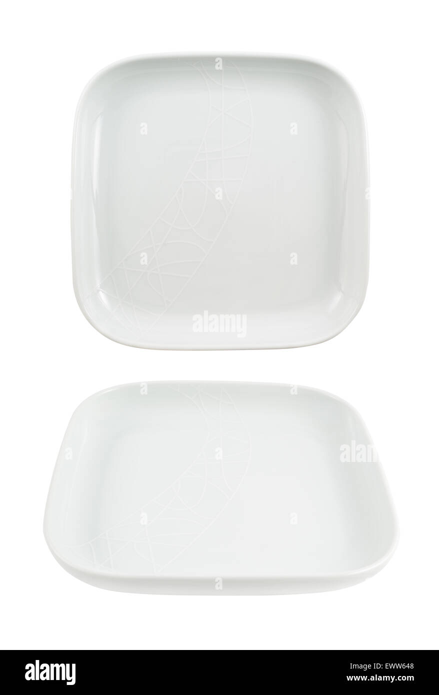 Square shaped empty ceramic plate Stock Photo - Alamy