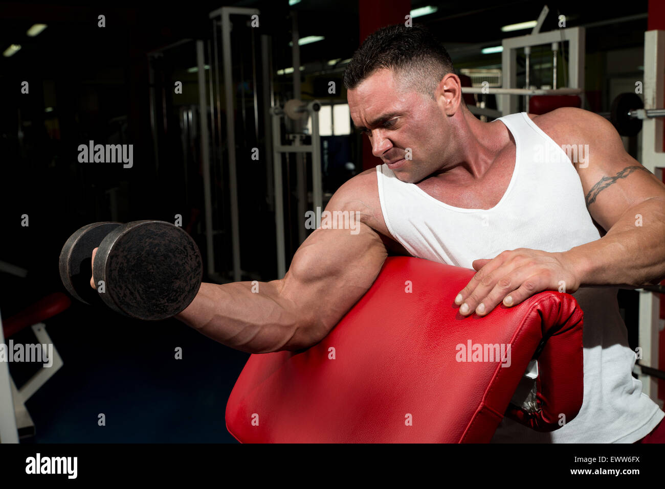 Dumbell man gym hi-res stock photography and images - Alamy