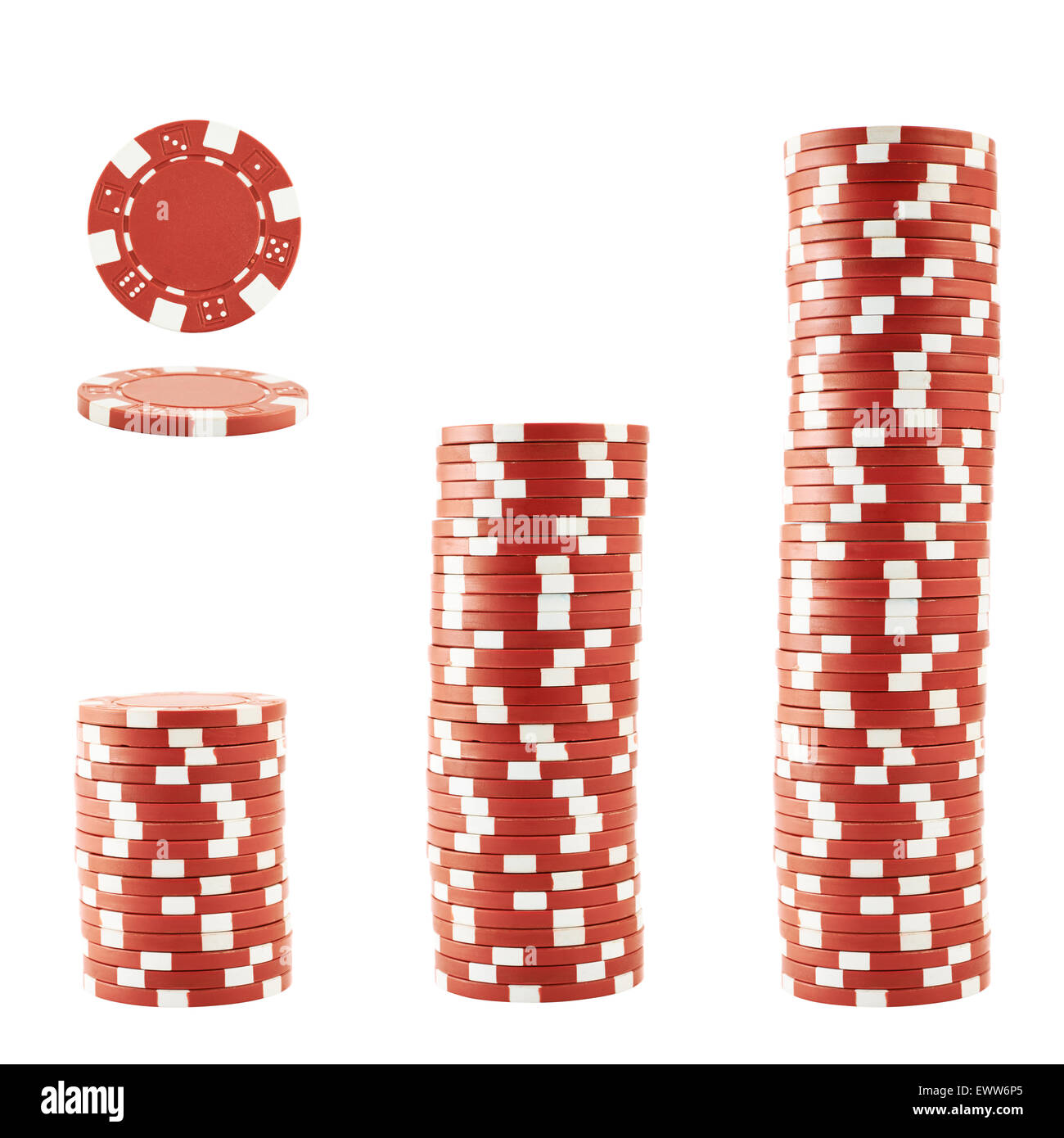 Three stacks poker chips Cut Out Stock Images & Pictures - Alamy