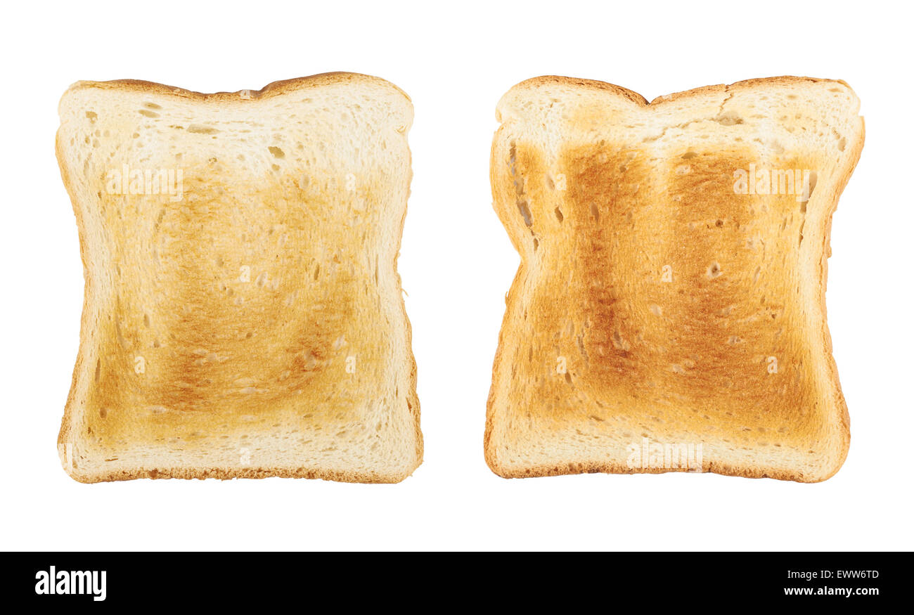 Toasted slice of bread isolated Stock Photo - Alamy